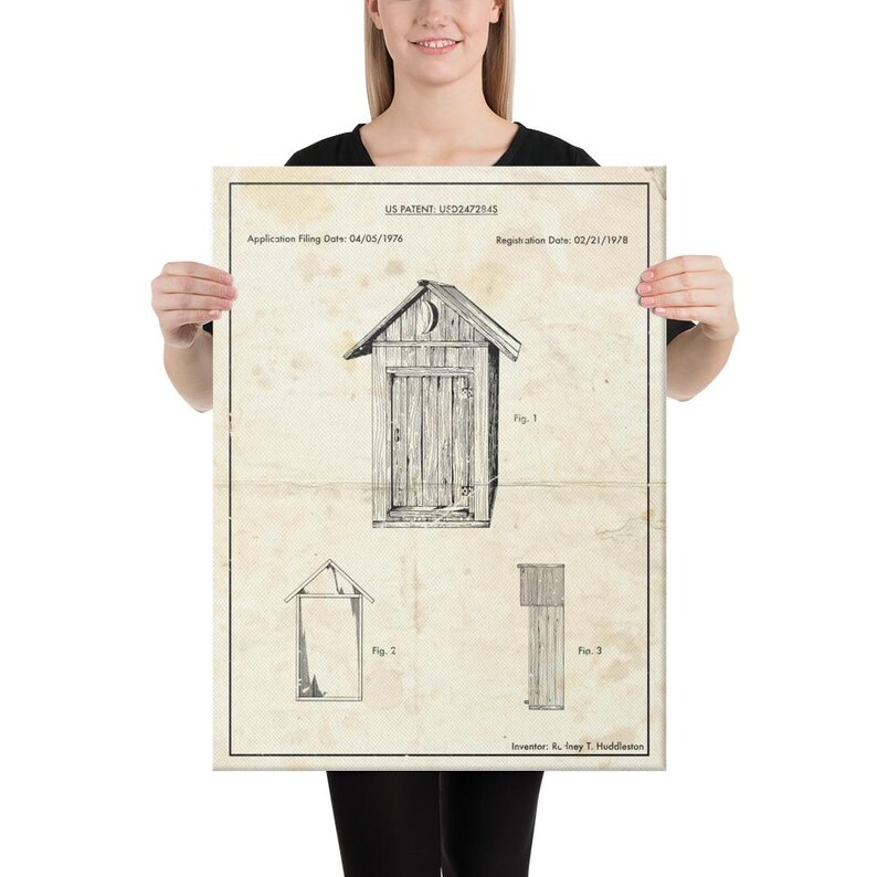 8x10 Printable Outhouse Patent Art Print. Downloadable Bathroom Wall ...