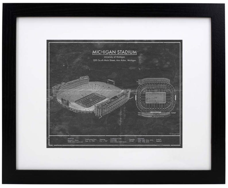 Michigan Stadium Blueprint: 5x7 and 8x10 Printable Digital Download - Etsy
