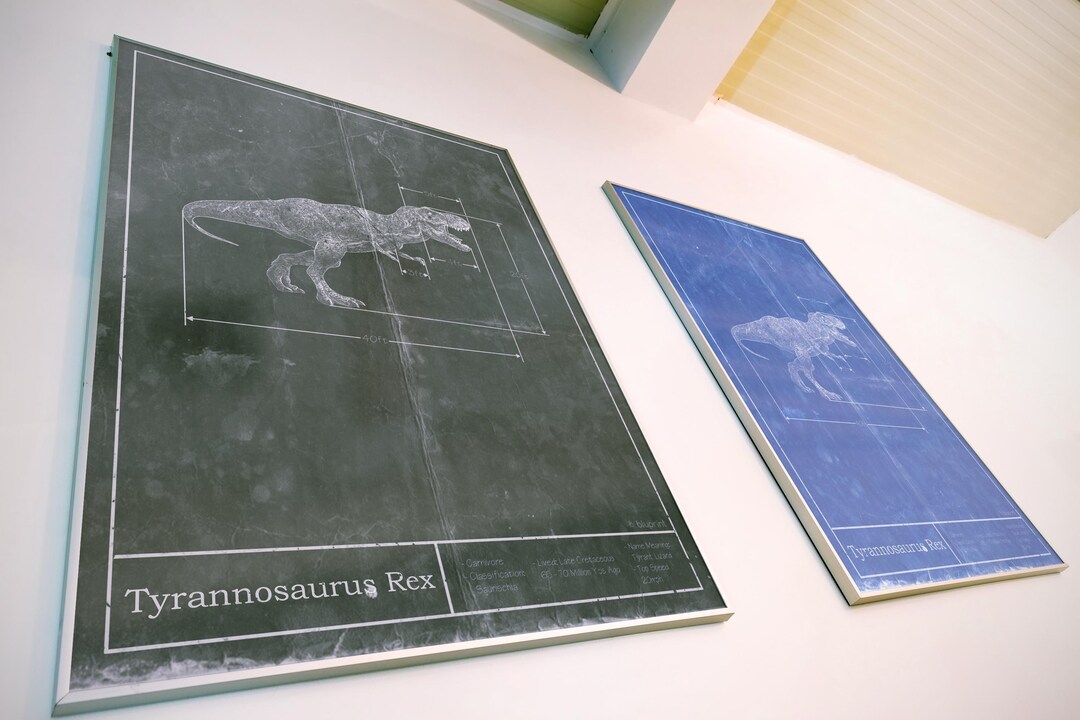 Dinosaur Wall Art: Tyrannosaurus Rex Blueprint - Printable Digital ...
