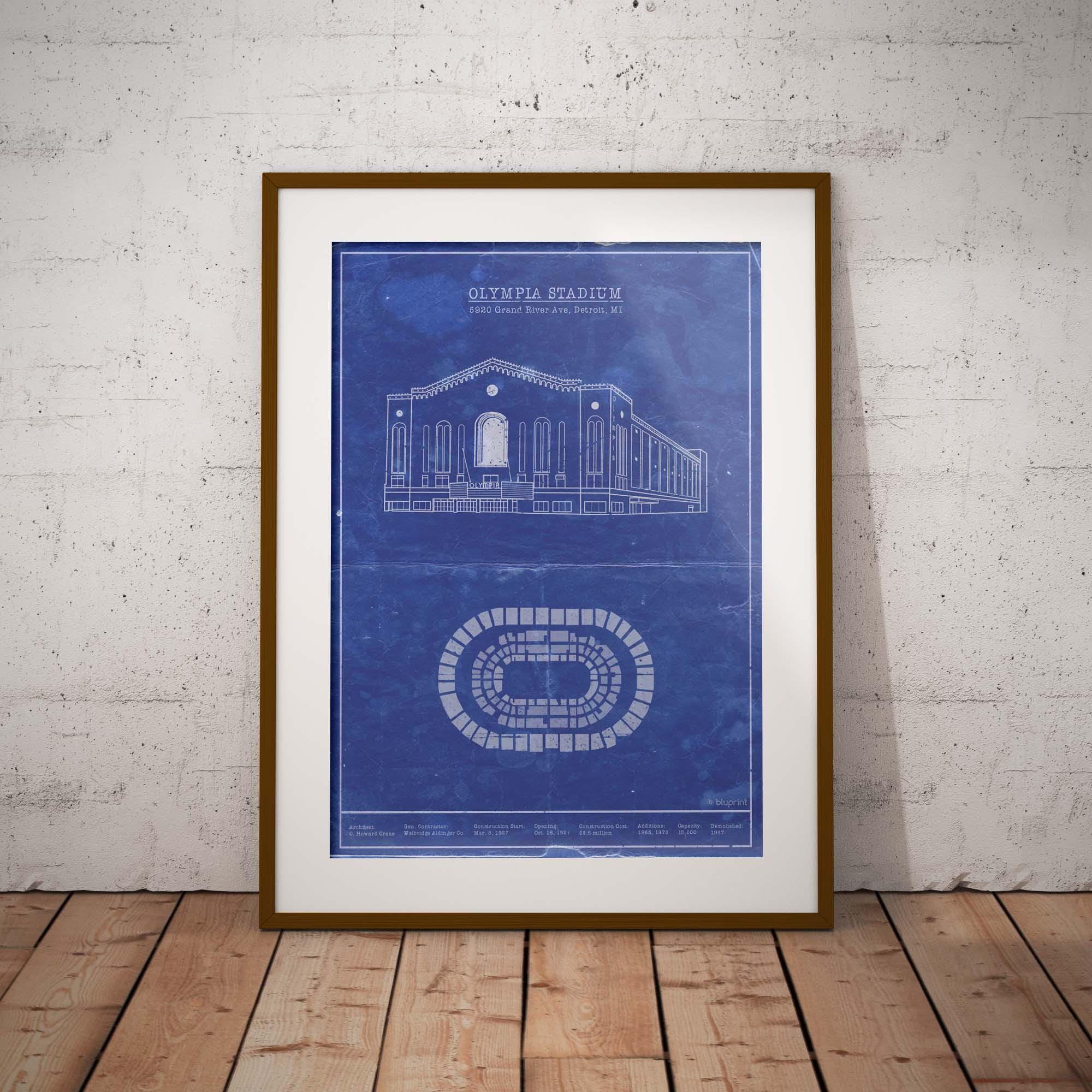 Detroit Olympia Stadium Blueprint: 5x7 and 8x10 Printable Digital ...