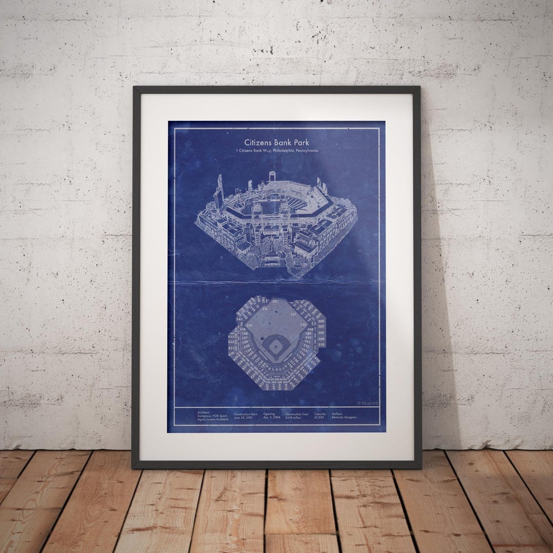 Citizens Bank Park Blueprint: Vintage Philadelphia Phillies Baseball ...