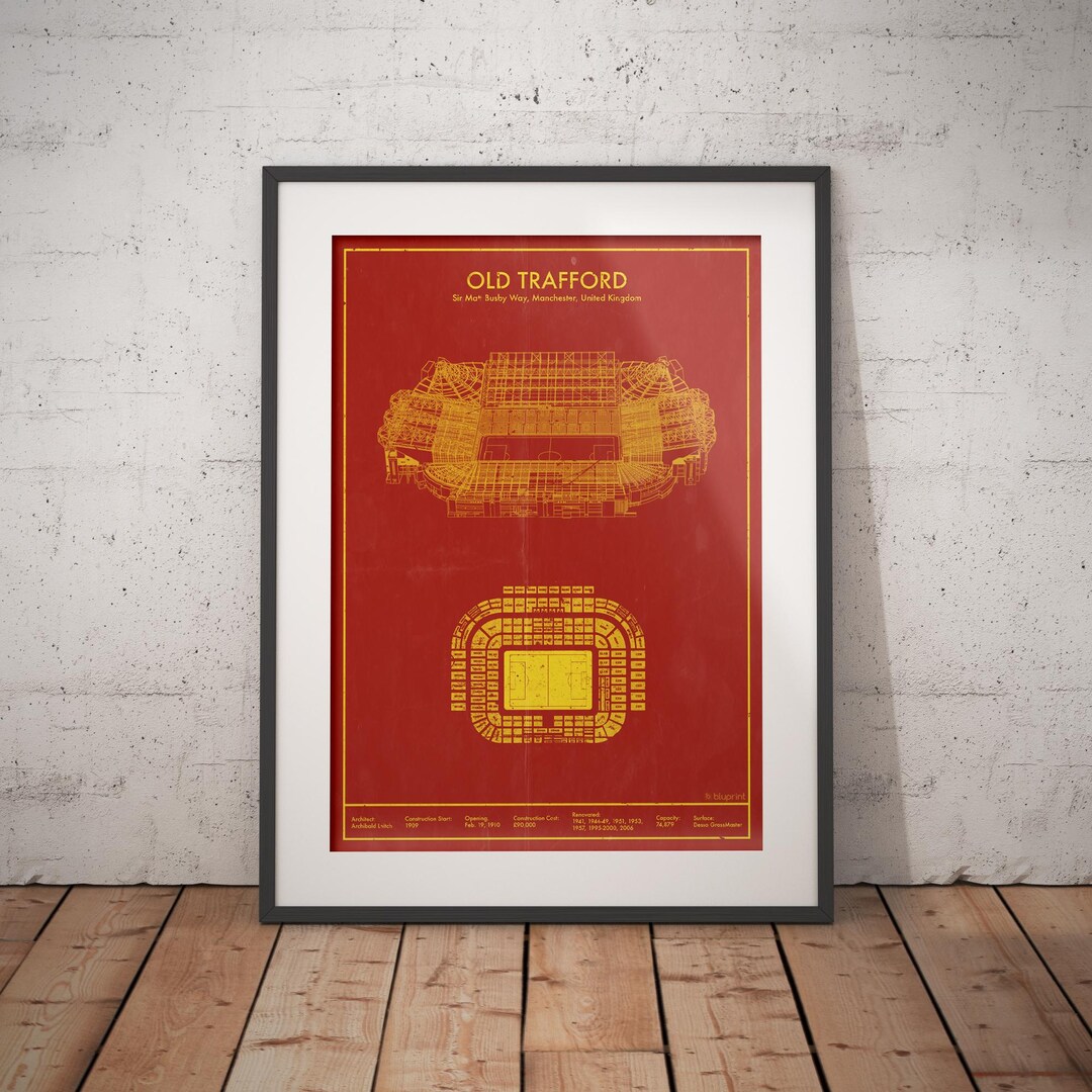 Old Trafford Blueprint: 5x7 and 8x10 Printable Digital Download - Etsy