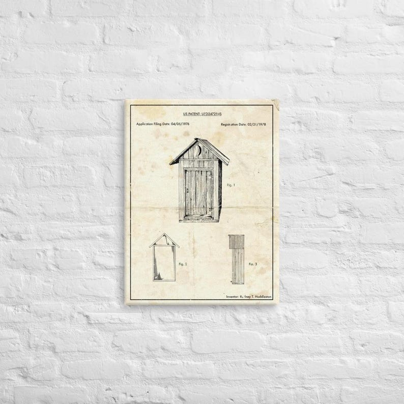 8x10 Printable Outhouse Patent Art Print. Downloadable Bathroom Wall ...