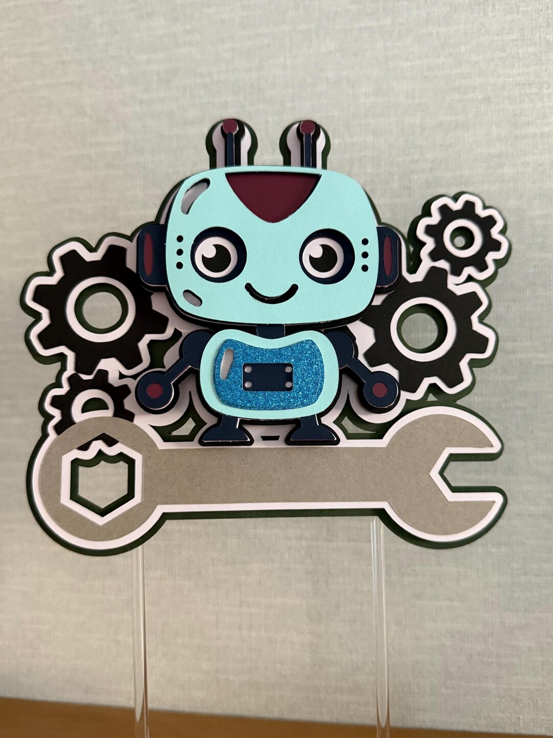 Robot Cake Topper - Etsy