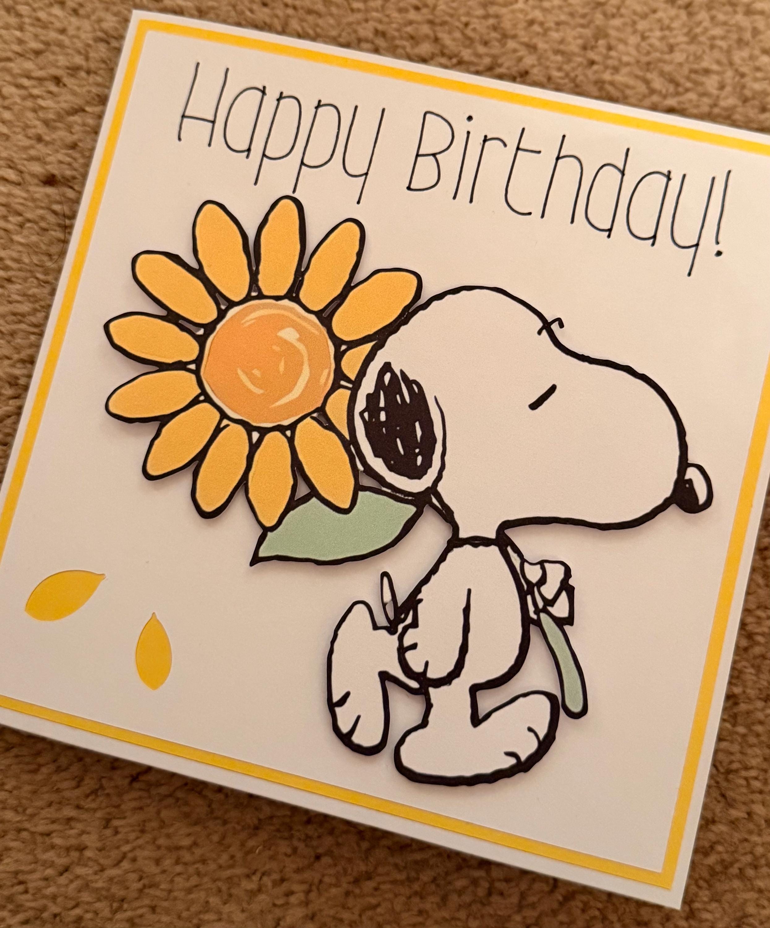 Handmade Snoopy Birthday Card – Sunflower, Peanuts Inspired - Etsy UK