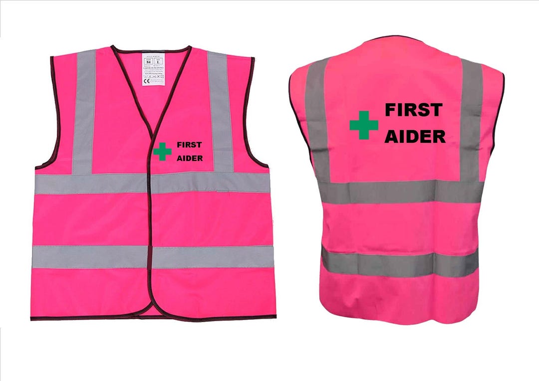 First Aider Pink Hi Vis Vest - Etsy