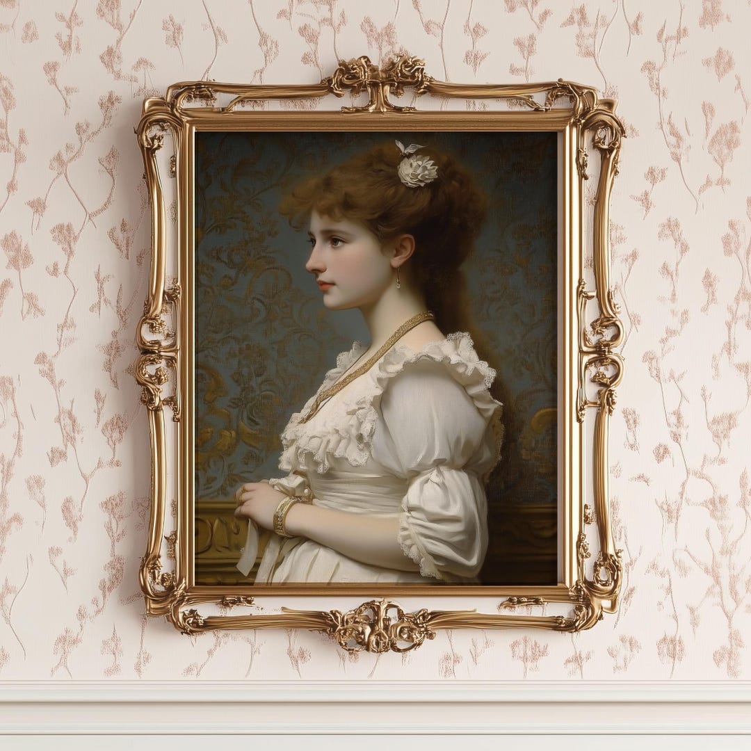 Elegant Neoclassical Woman's Portrait Digital Print, Printable Wall Art ...