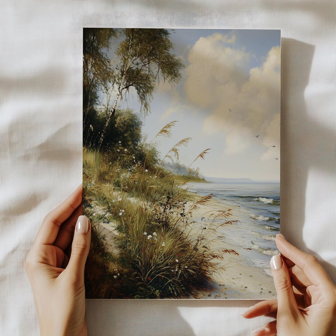 Coastal Beach Landscape Digital Print | Seaside Nature Wall Art ...