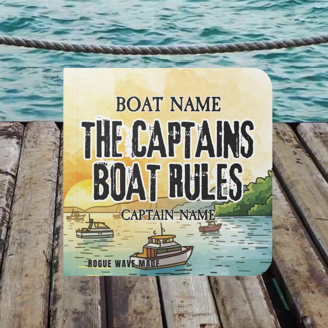 Personalized Captain Boardbook, Funny Adult Boat Rules Book, Nautical ...