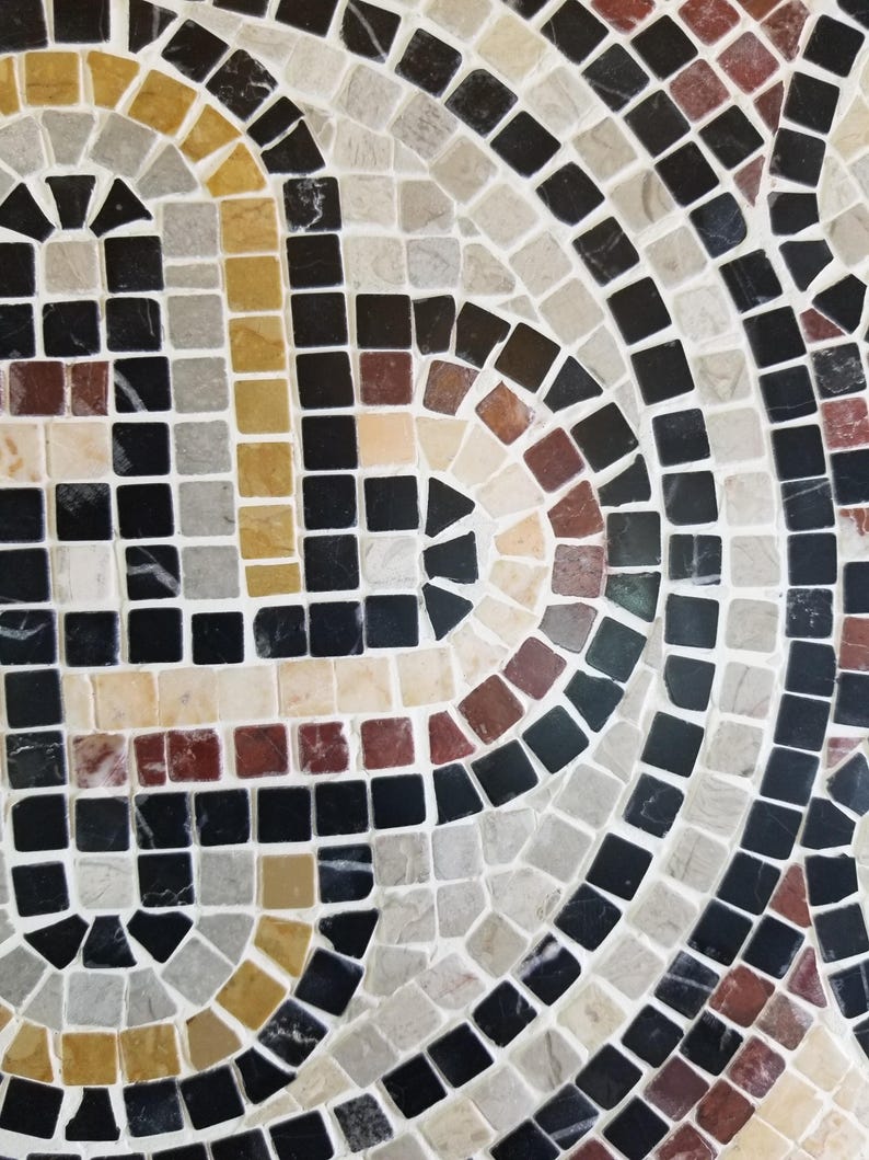 Handcrafted Roman-inspired Mosaic | Solomon's Knot Geometric Design ...
