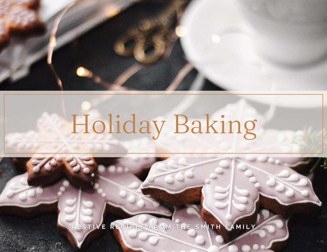 Holiday Cookbook Template | Custom Recipe Book Template | Digital ...