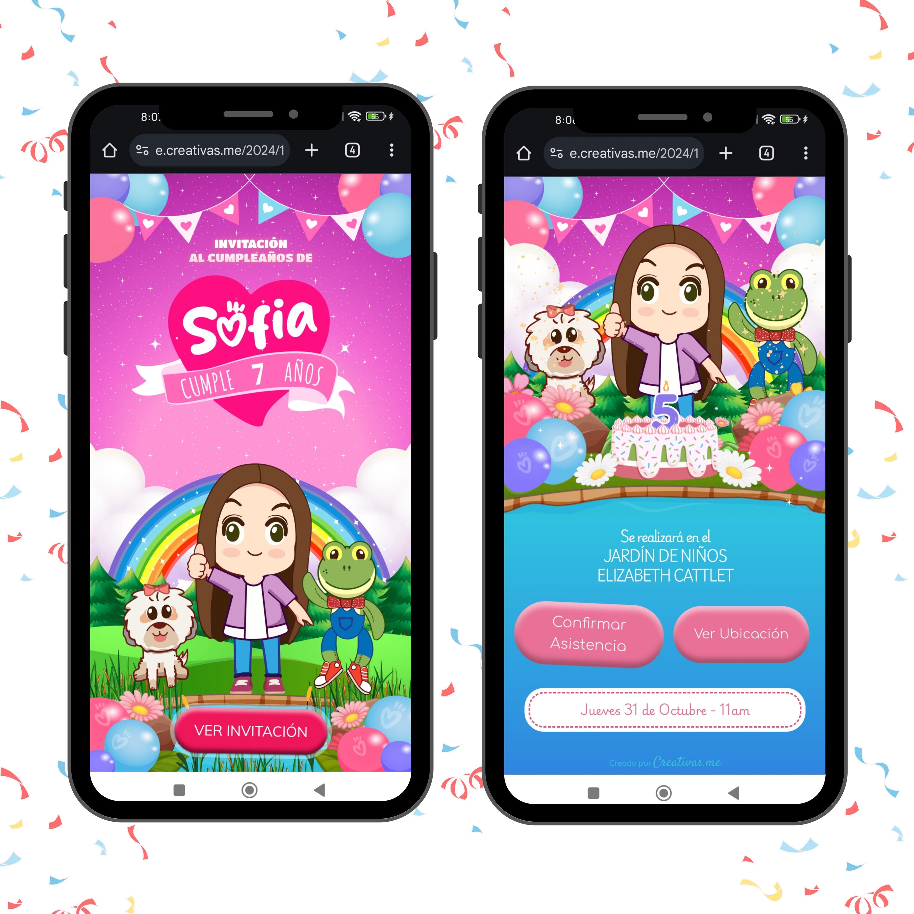 Invitación Animada Lara Campos, invitación de cumpleaños Lara Campos, invitación interactiva ...