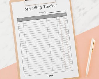 Printable Spending Tracker | Expense Tracker | Budget Template ...