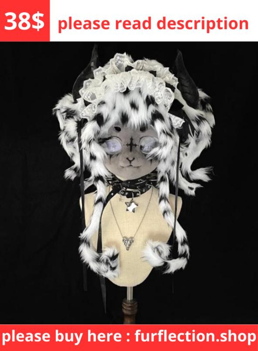 White Dotted Dark Spider Emo Fursuit - Etsy