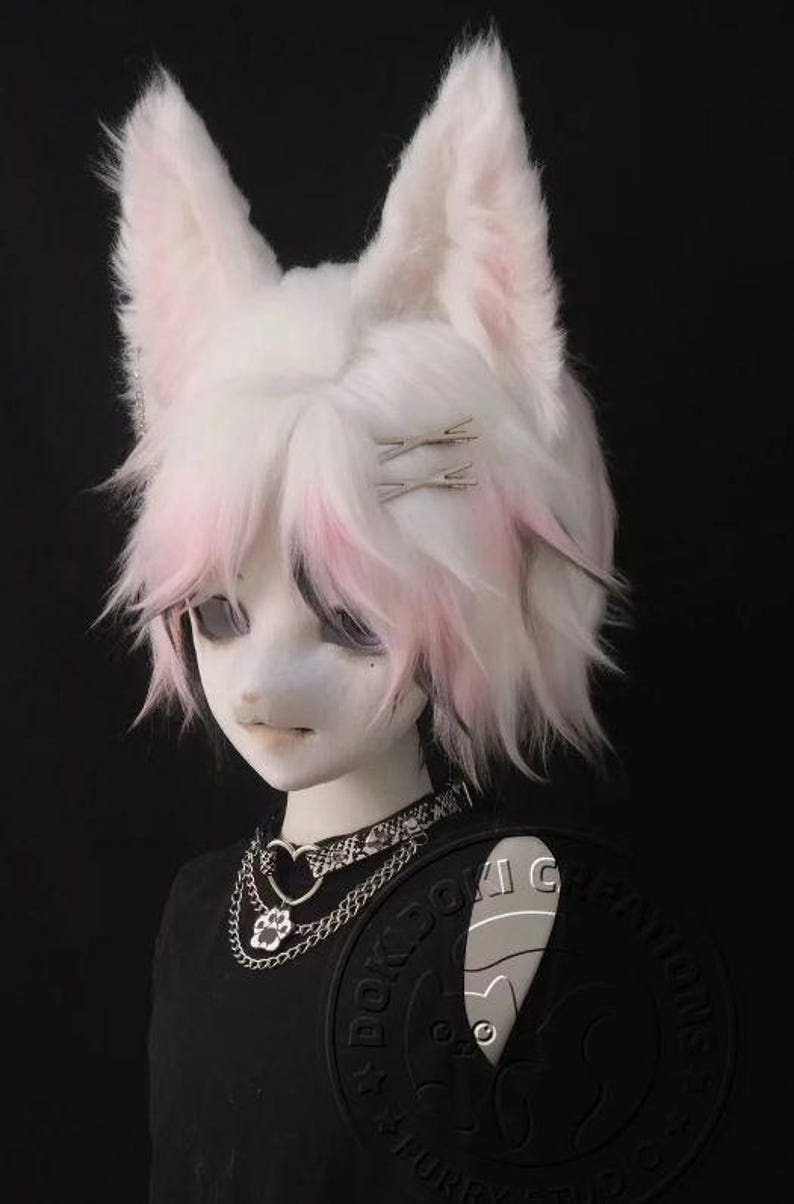 Y2K Pink and White Gradient Male Fox Fursuit - Etsy