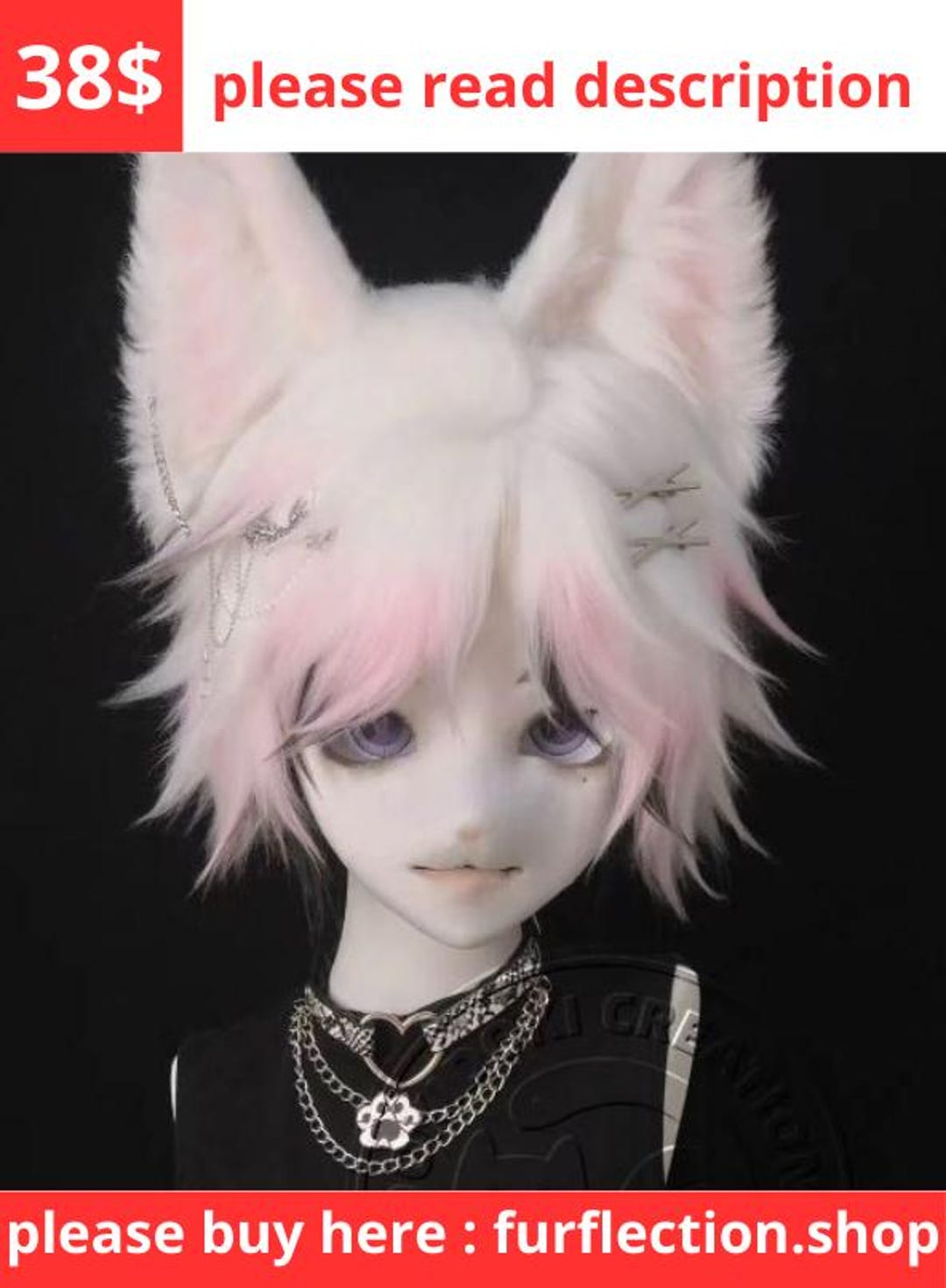 Y2K Pink and White Gradient Male Fox Fursuit - Etsy