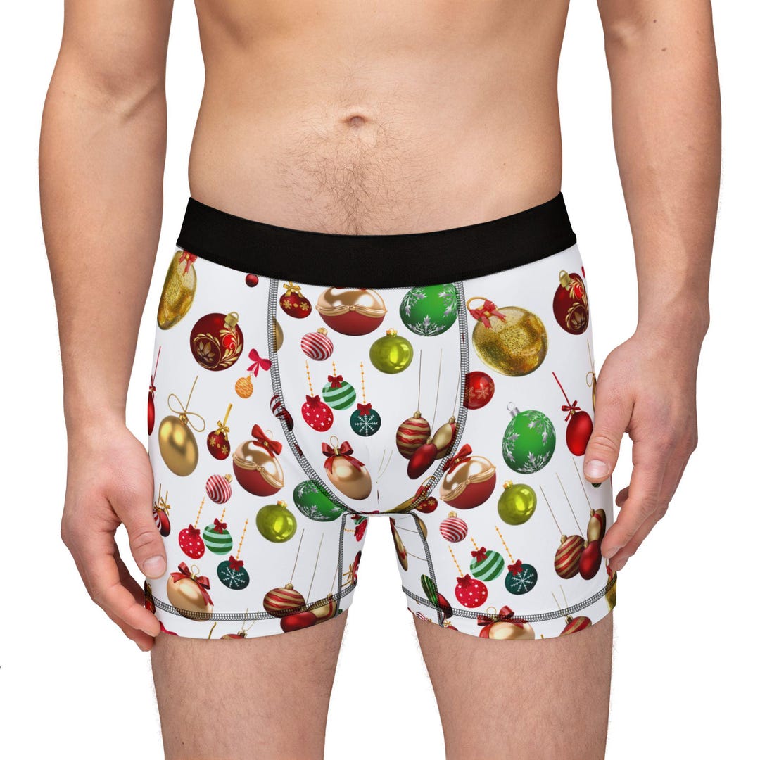 Festive Men's Boxers, Holiday Underwear, Christmas Briefs, Winter ...
