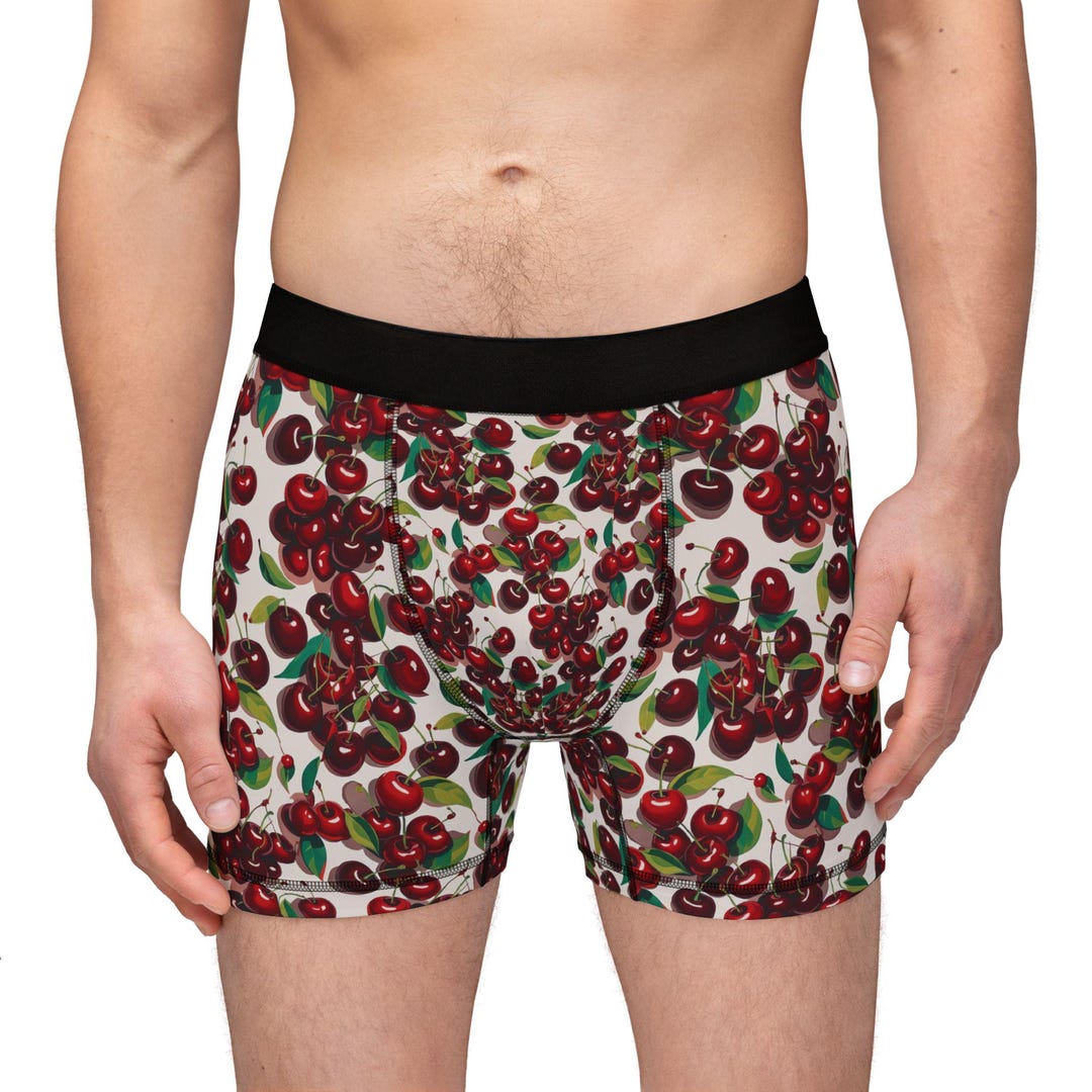 Cherry Print Men's Boxers, Fun Valentine Underwear Gift, Summer Vibe ...