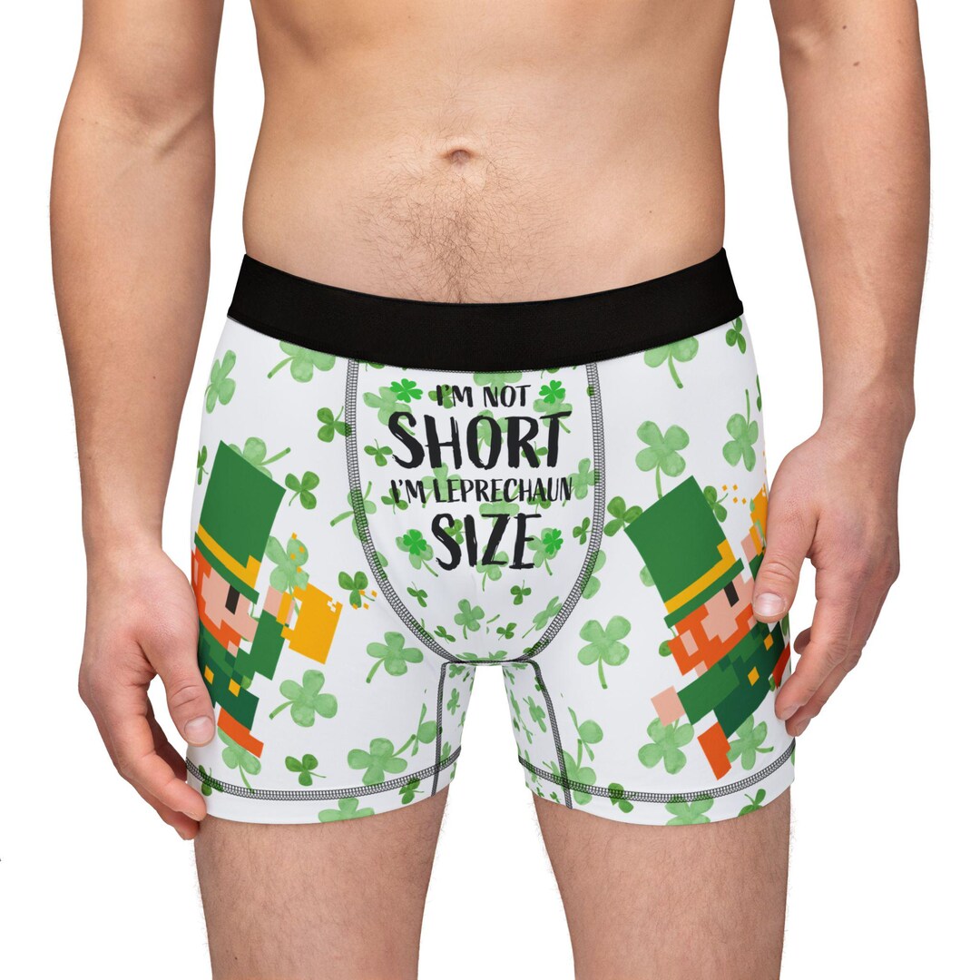 Funny St. Patrick's Day Boxers for Men, Leprechaun Print, Gift for Him ...