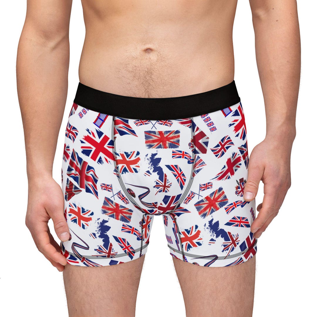 British UK Flag Boxer Shorts, Unique Men's Patriotic Underwear, Travel ...