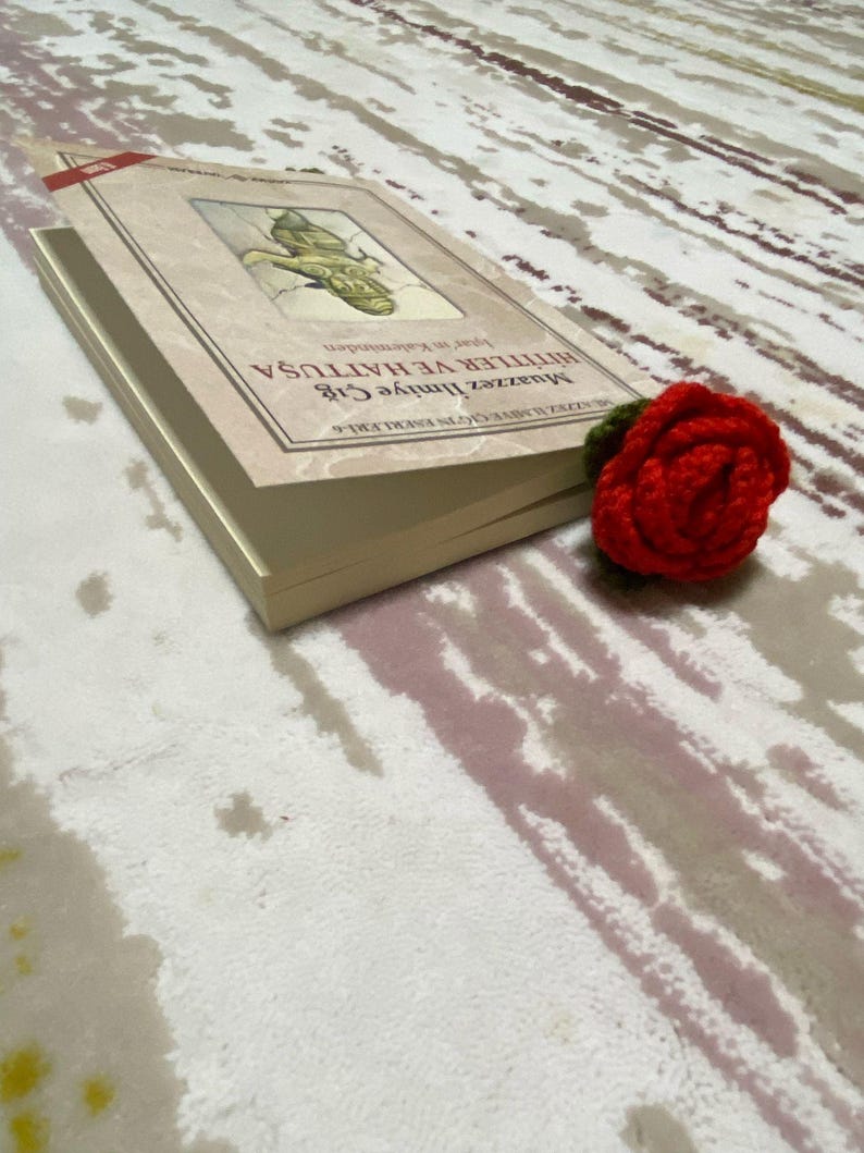 Handmade Rose Bookmark–crochet Flower Bookmark–book Lover Gift–vintage ...
