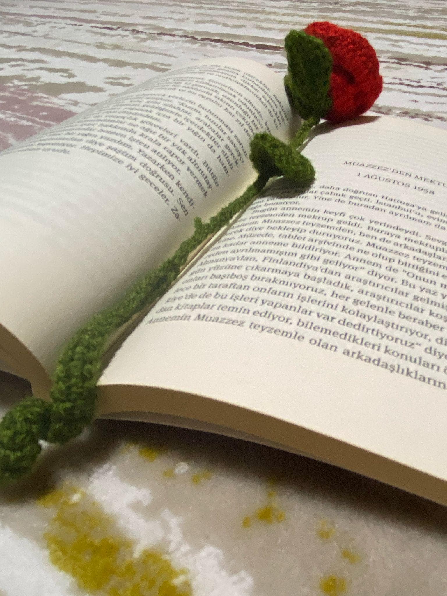 Handmade Rose Bookmark–crochet Flower Bookmark–book Lover Gift–vintage ...