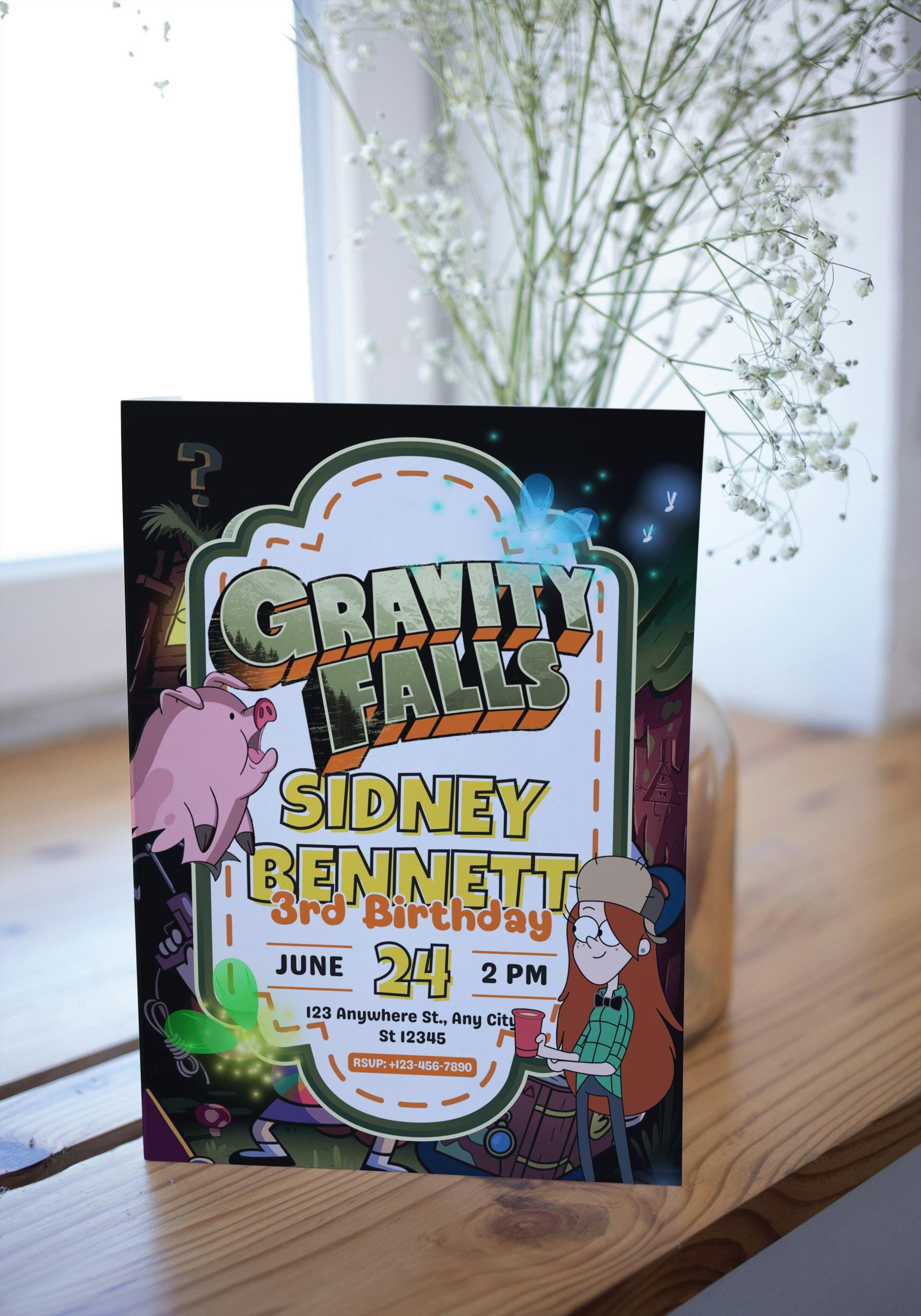 Gravity Falls Birthday Invitation, Gravity Invite, Gravity Party ...