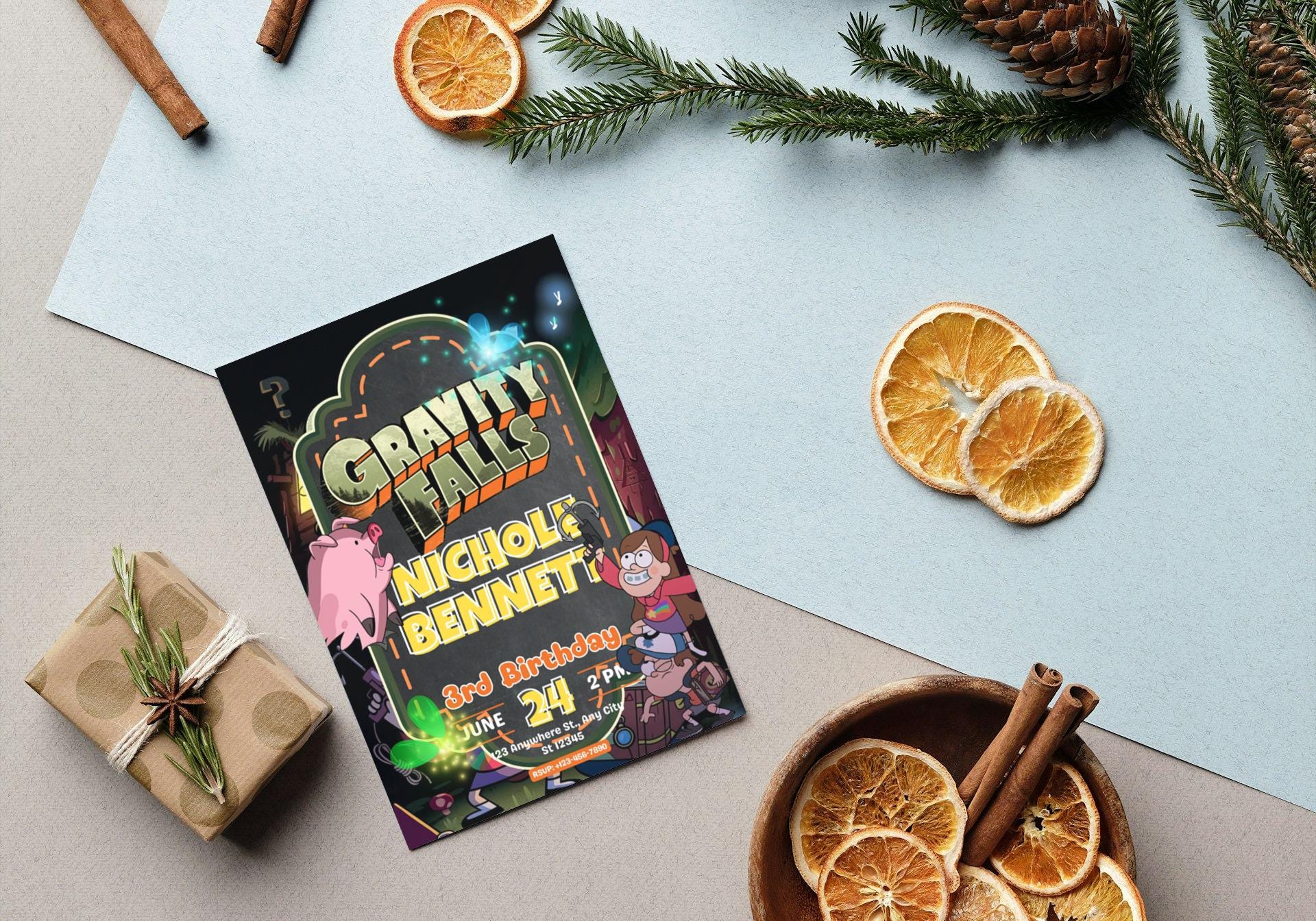 Gravity Falls Birthday Invitation, Gravity Invite, Gravity Party ...