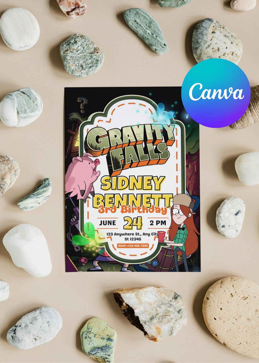 Gravity Falls Birthday Invitation, Gravity Invite, Gravity Party ...