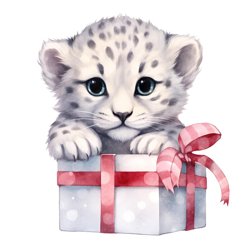 Christmas Baby Animal Clipart Bundle, Cute Holiday Animal Illustrations ...