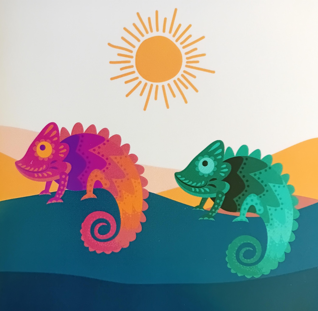 Colourful Chameleons Greeting Card, Blank for Your Own Message ...