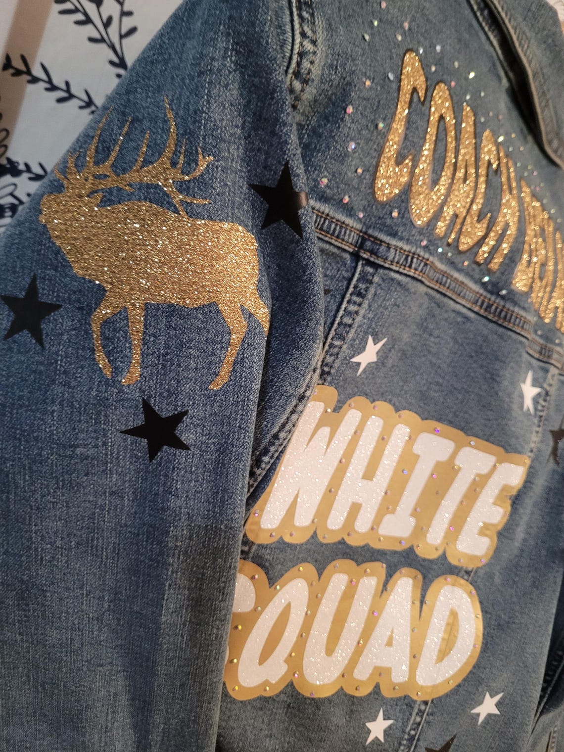 Custom Game Day Denim Jacket: Sports Fan Jean Jacket - Etsy