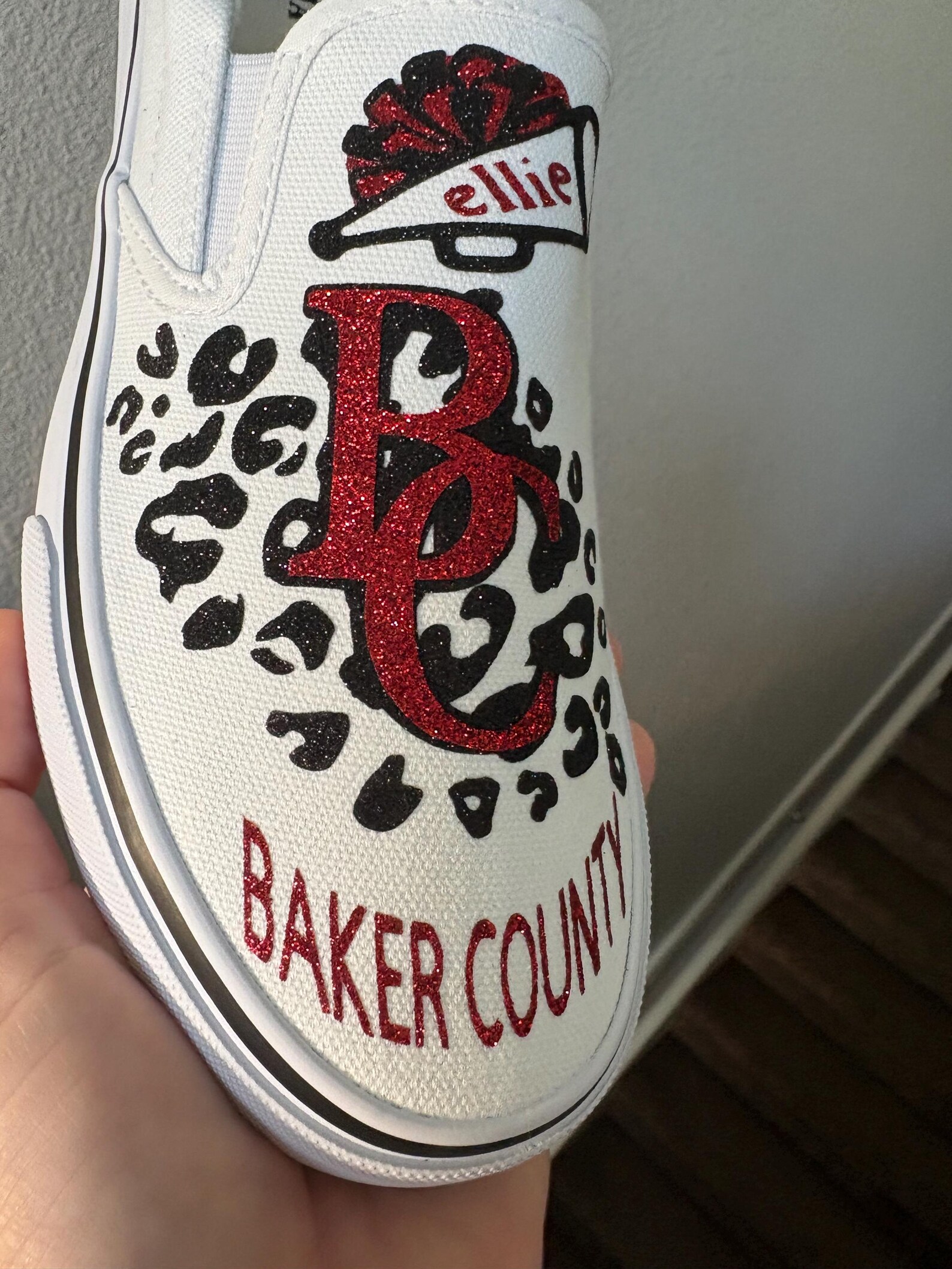 High School Team Spirit Glitter Shoes: Team Logo With Name- Teacher ...