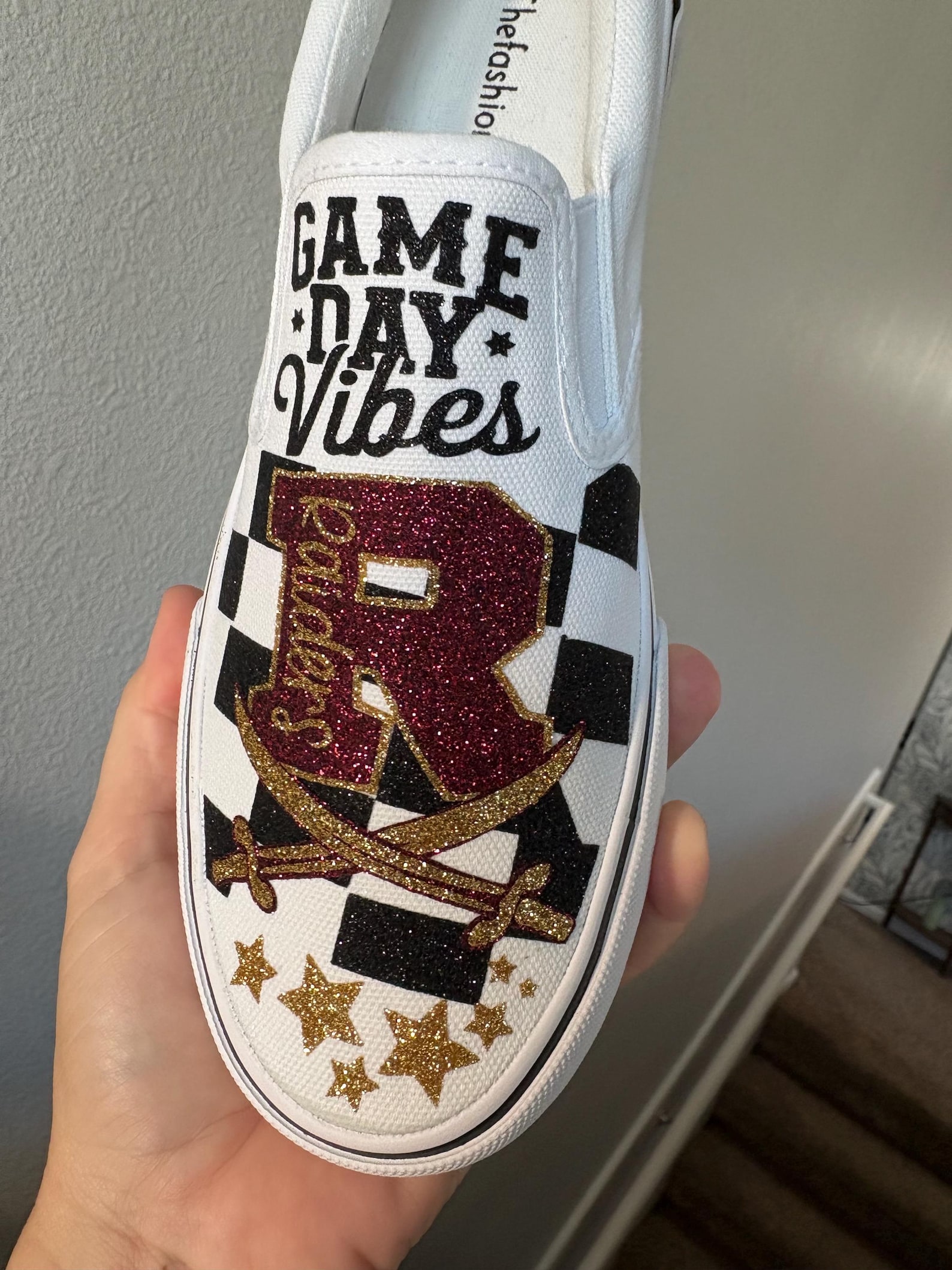 High School Team Spirit Glitter Shoes: Team Logo With Name- Teacher ...