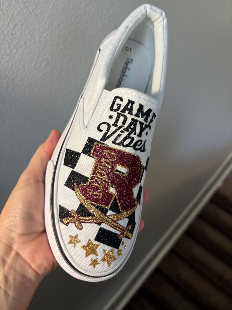 High School Team Spirit Glitter Shoes: Team Logo With Name- Teacher ...