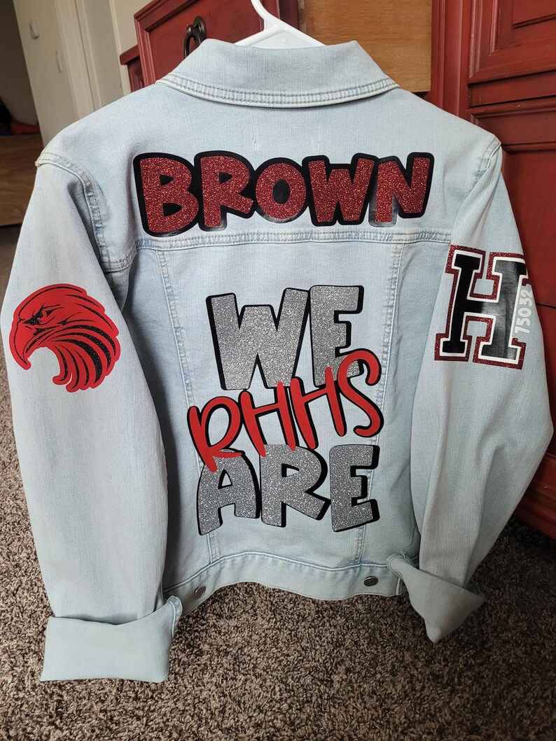 Jersey Number Game Day Denim Jacket: Sport Mom Rhinestone Jean Jacket ...