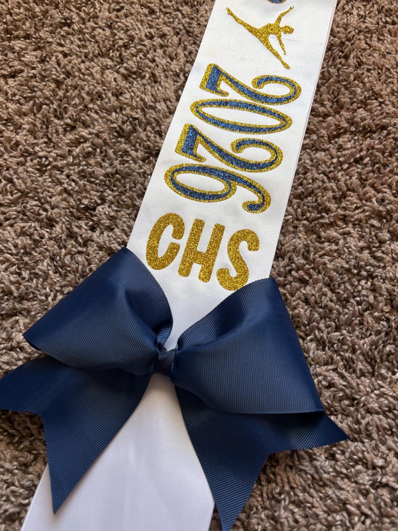 Senior Dance Sash - Dancer Sash With Glitter and Bow - Etsy