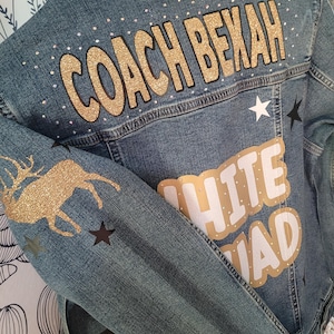 Custom Game Day Denim Jacket: Sports Fan Jean Jacket - Etsy
