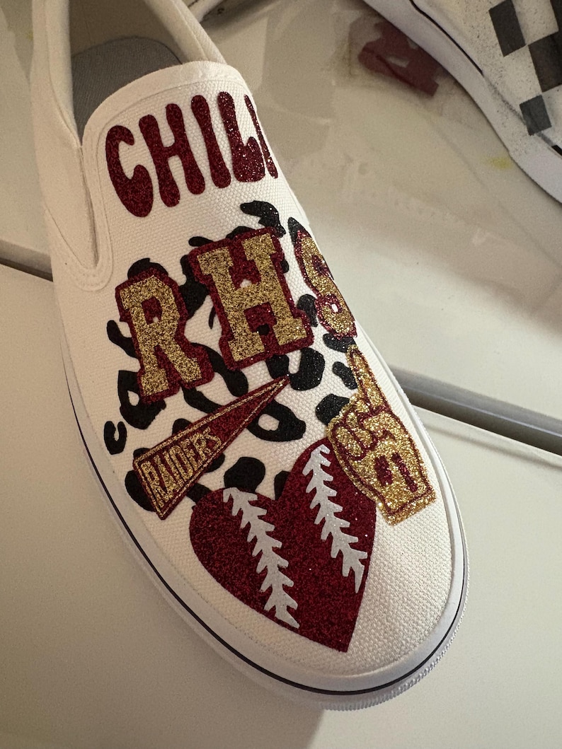 High School Team Spirit Glitter Shoes: Team Logo With Name- Teacher ...