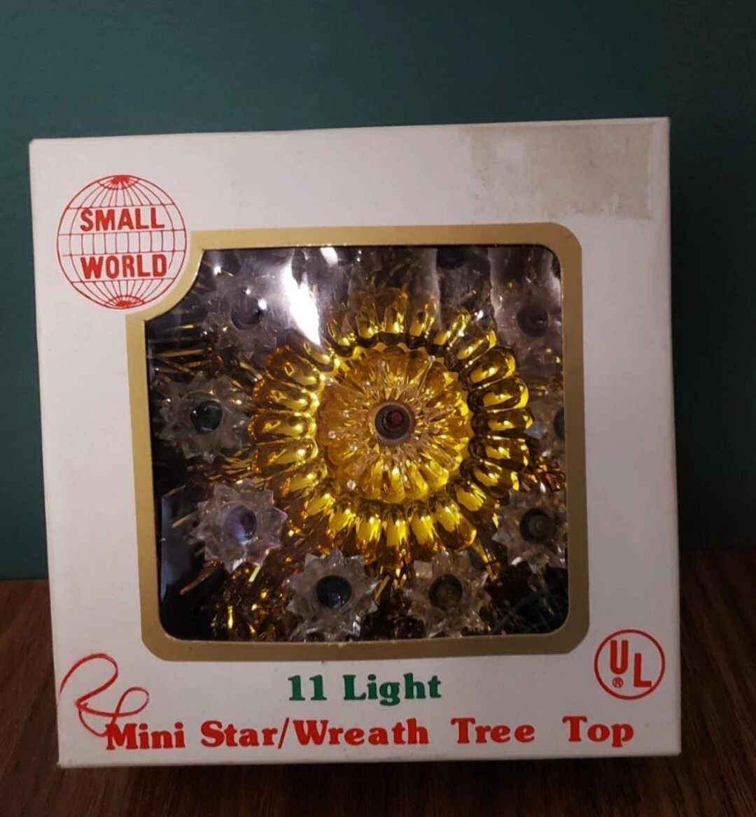 Vintage MCM Small World 11 Light Mini Star/wreath Tree Topper Original ...