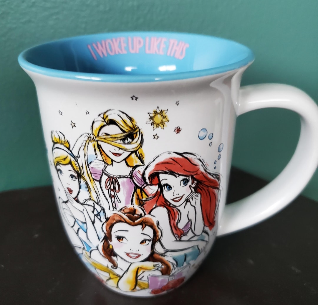 New Disney Princess I Woke up Like This 16oz Ceramic Mug Belle Rapunzel ...