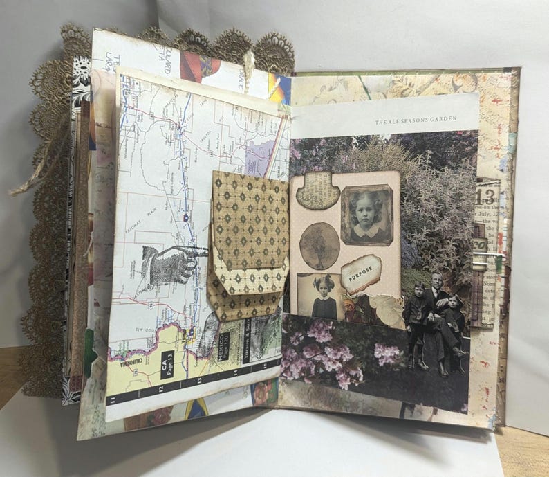 Vintage Victorian Style Journal , Fabric, Art, Paper, Lace - Etsy