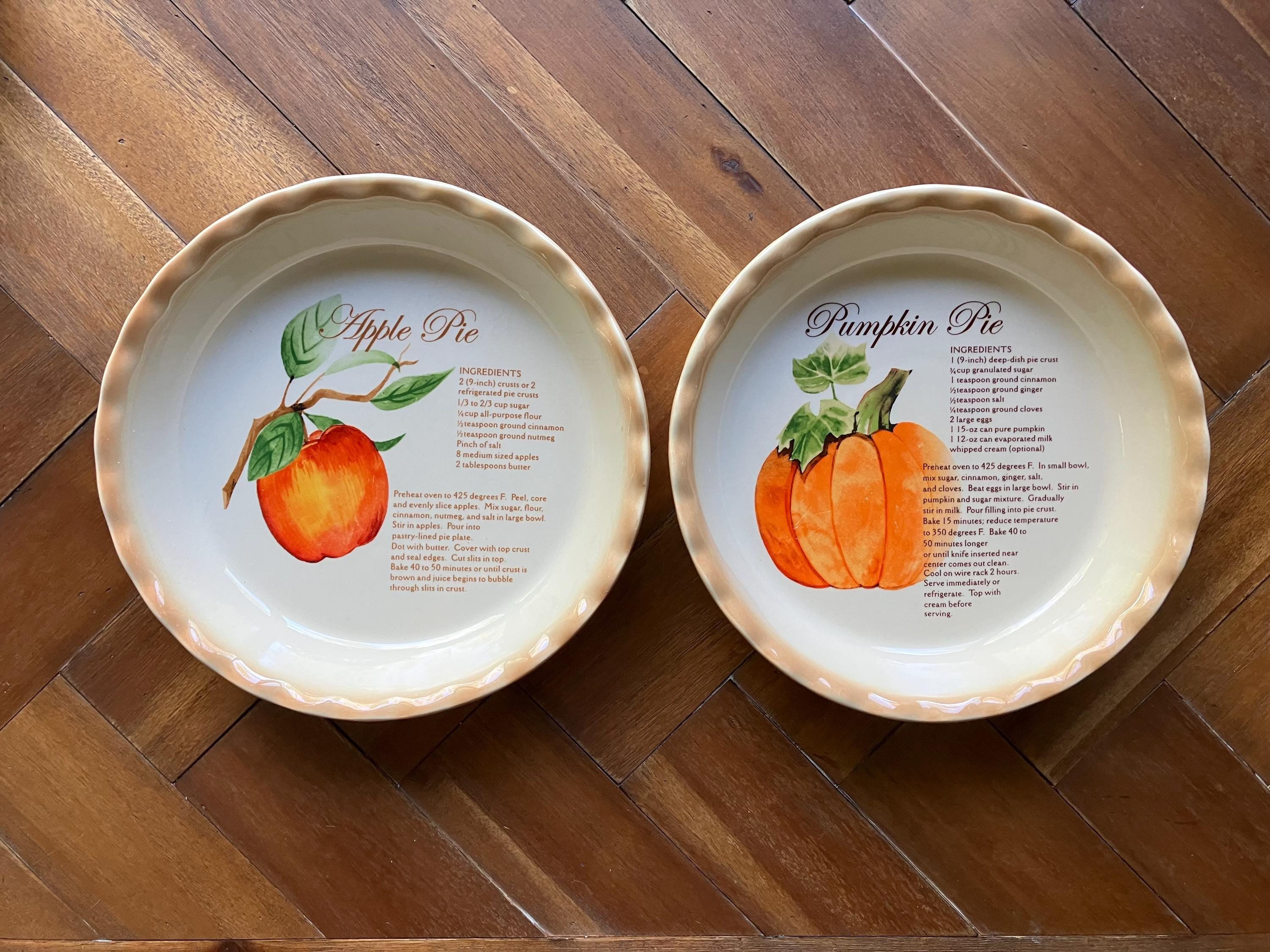 Vintage Ceramic Pie Pan: Collectible Recipe Baking Dish - Choose Your ...
