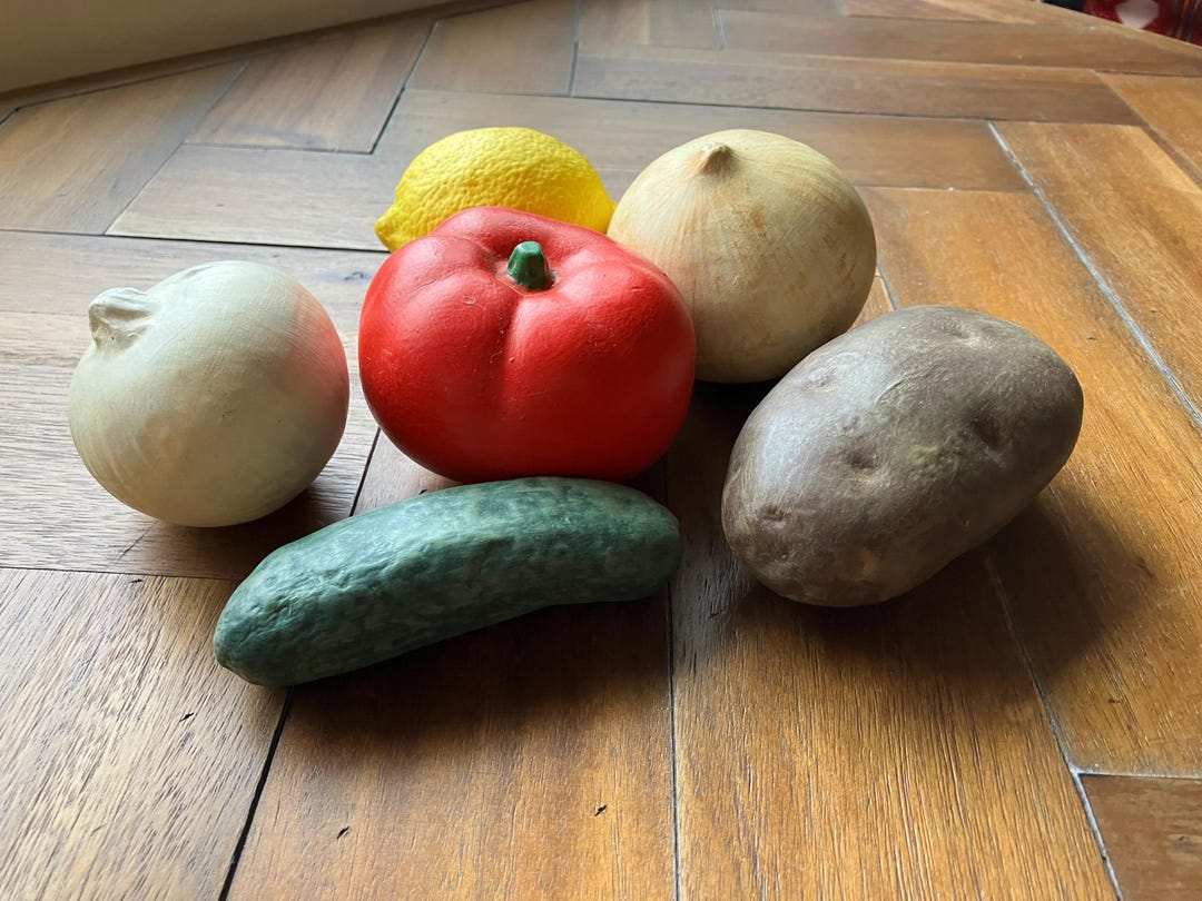 Vintage Ceramic Faux Vegetable Set: Kitchen Decor, Stage Prop - Etsy