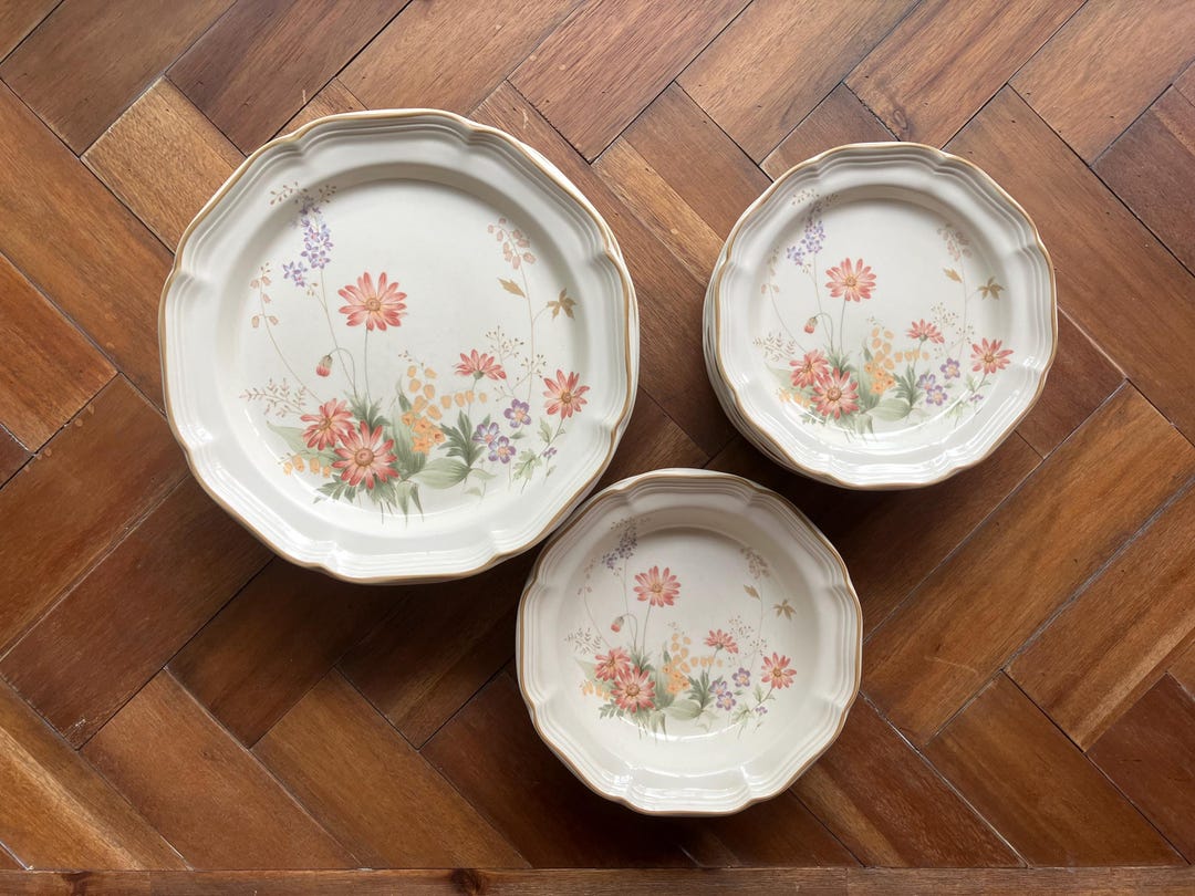 Vintage Mikasa Heritage Samantha Stoneware: Botanical Floral Dishes ...