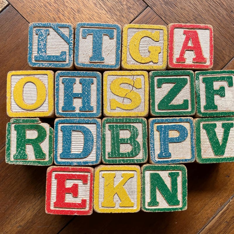 Wooden Alphabet Blocks - Etsy