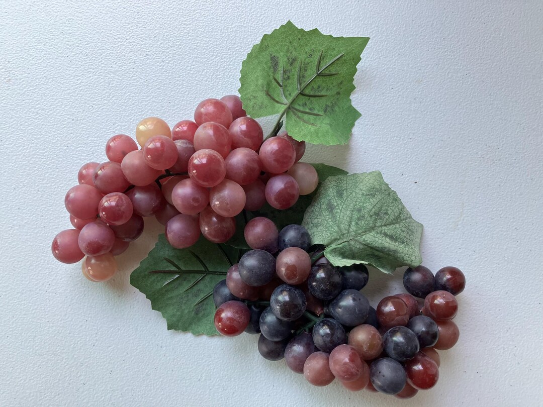 Vintage Fake Faux Artificial Fruit Grapes Plastic Yellow Red Decor ...