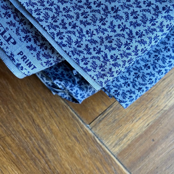 Floral Blue Calico Cotton Fabric - Etsy
