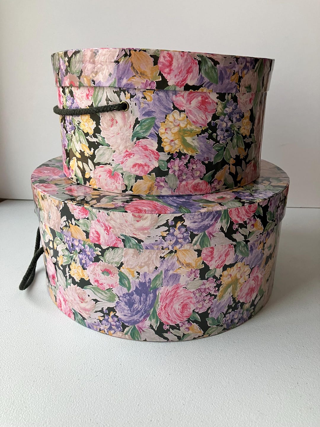 Vintage Floral Hat Boxes: Nesting Set, 80s/90s Home Decor - Etsy