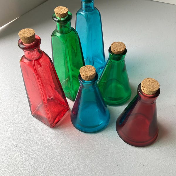 Colored Glass Bottles - Etsy